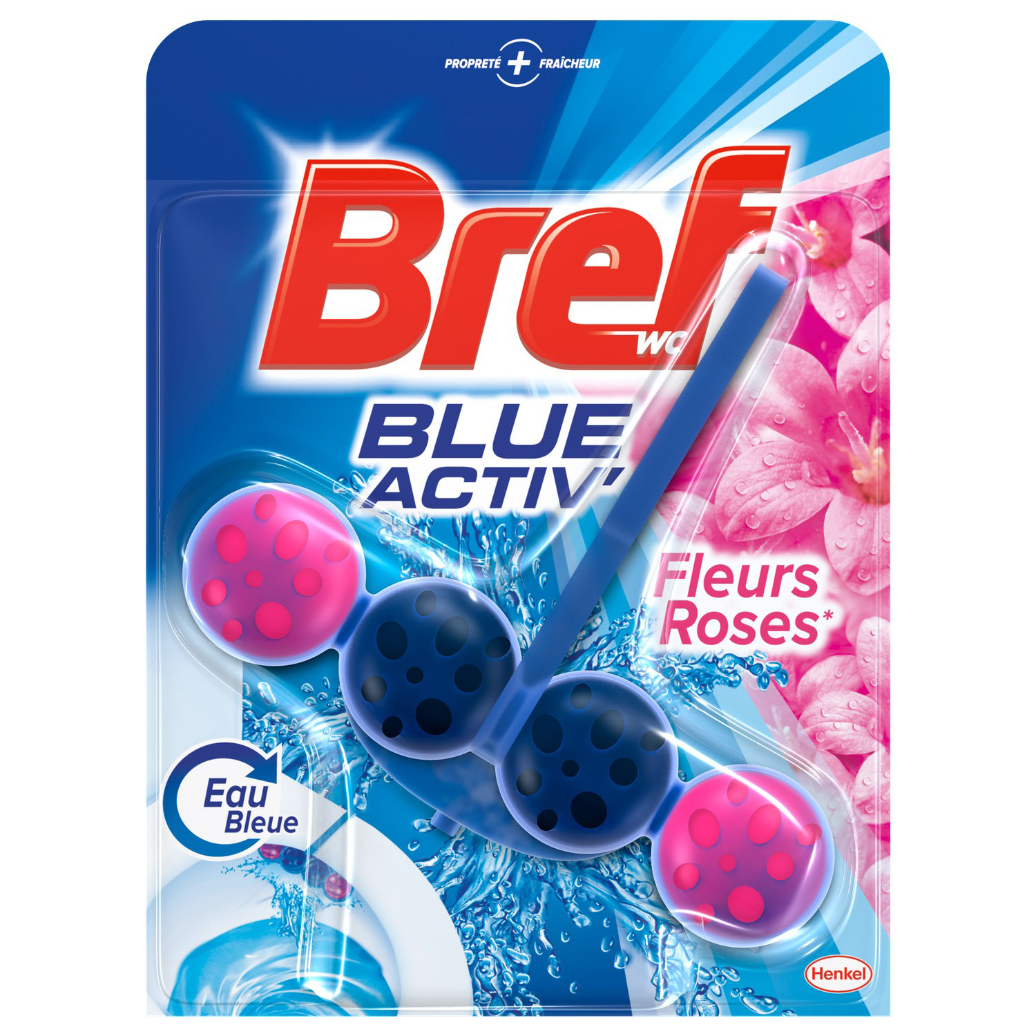 Bref Wc Hanger - Blue Activ met Rozen - 50g - Snuffelstore