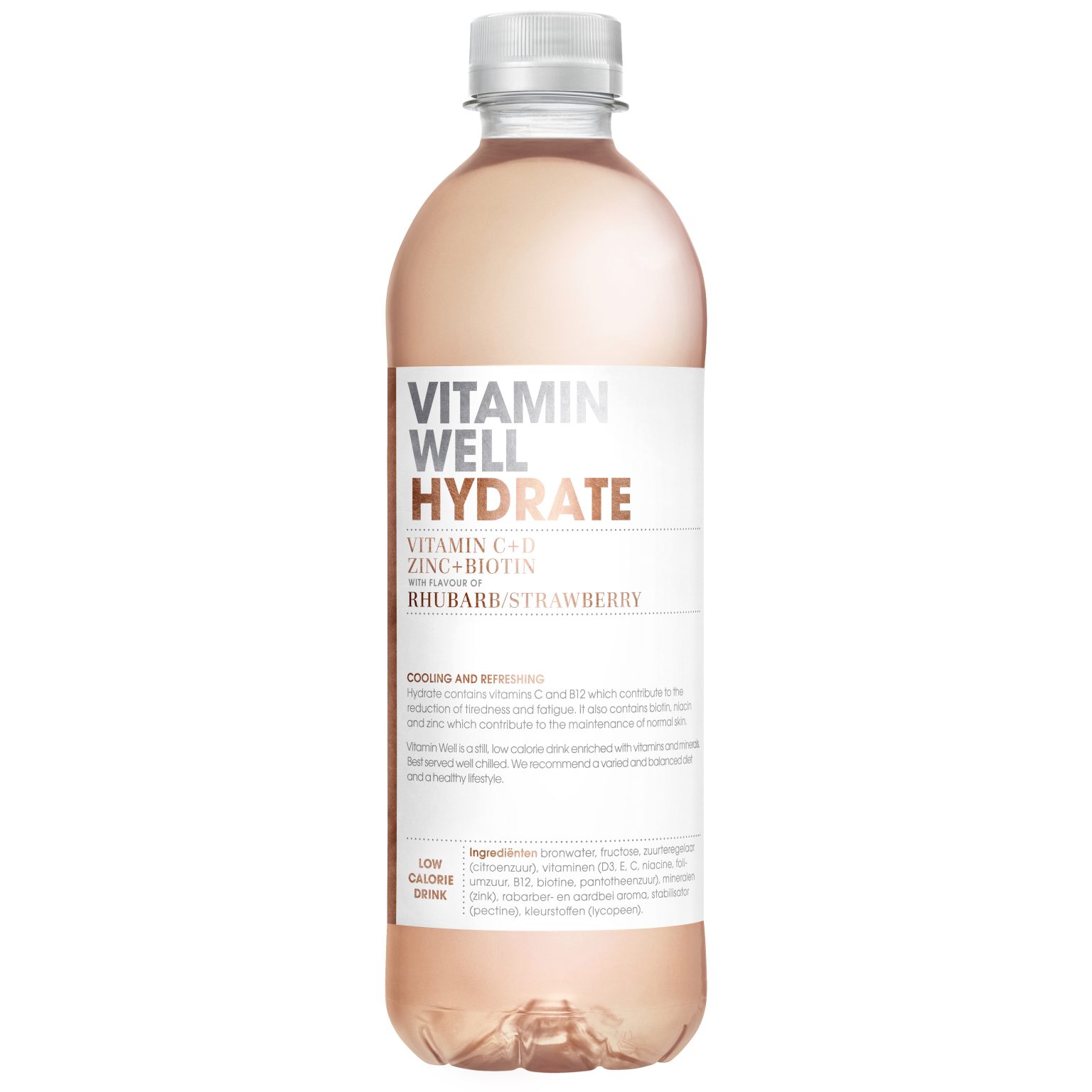 Vitamin Well Hydrate Rhubarb & Strawberry – 500ml – Sportdrank – Met ...