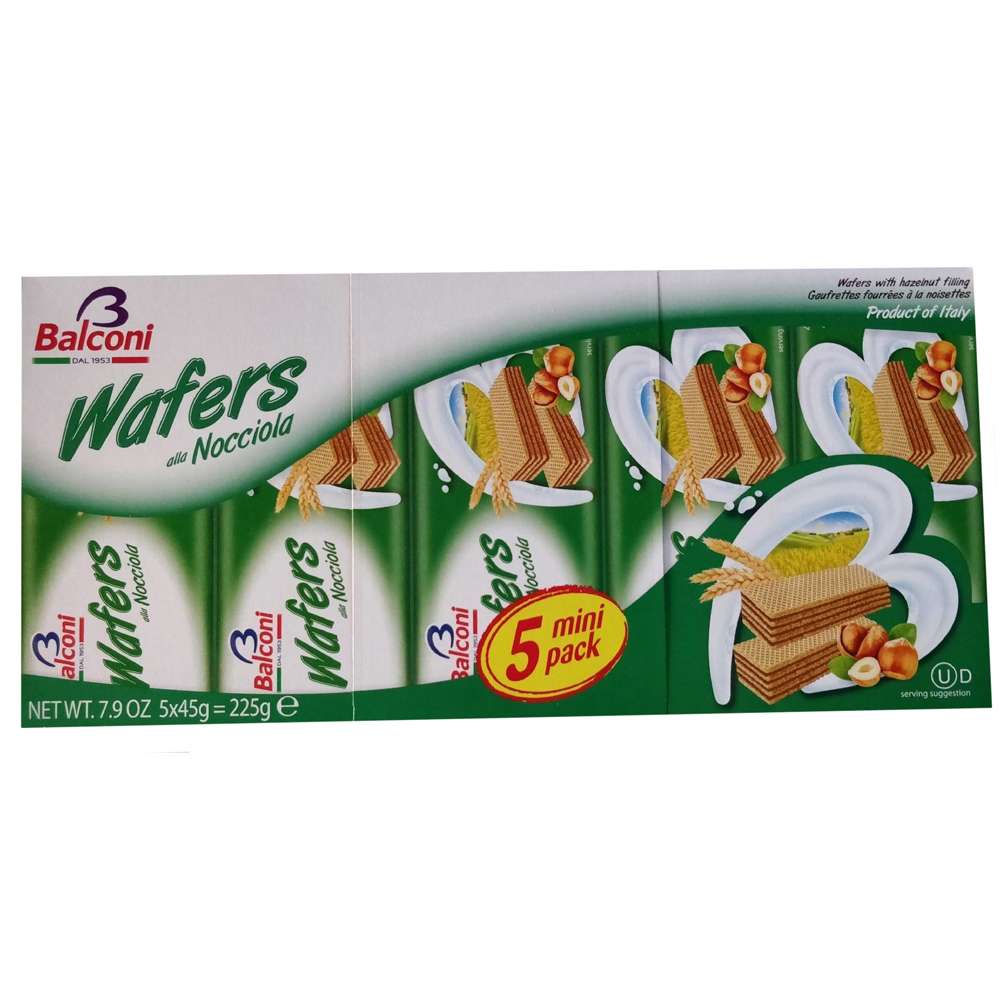 Balconi Wafels Hazelnoot - Apart verpakt 5x45gr - Snuffelstore
