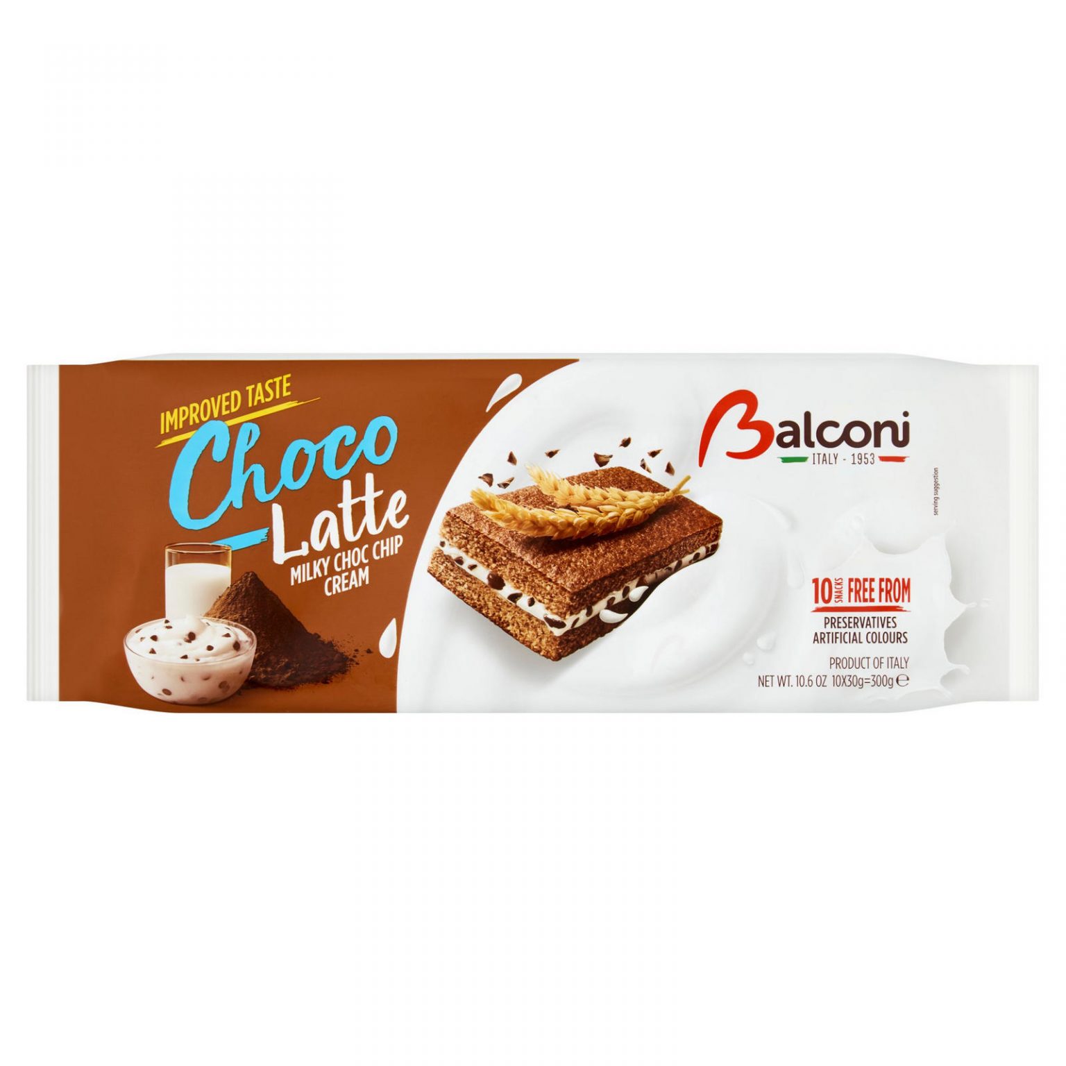 Balconi Mini Cake - Choc Chip Crème - Apart verpakt 10x30gr - Snuffelstore
