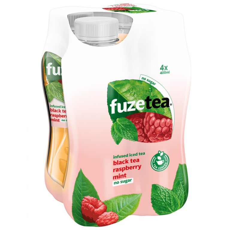 Fuze Tea Black Tea Rasberry Mint No Sugar 4 x 400ml - Snuffelstore