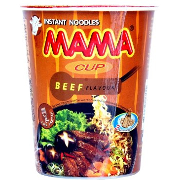 Mama Cup Instant Noodles Rundsmaak 70g - Snuffelstore