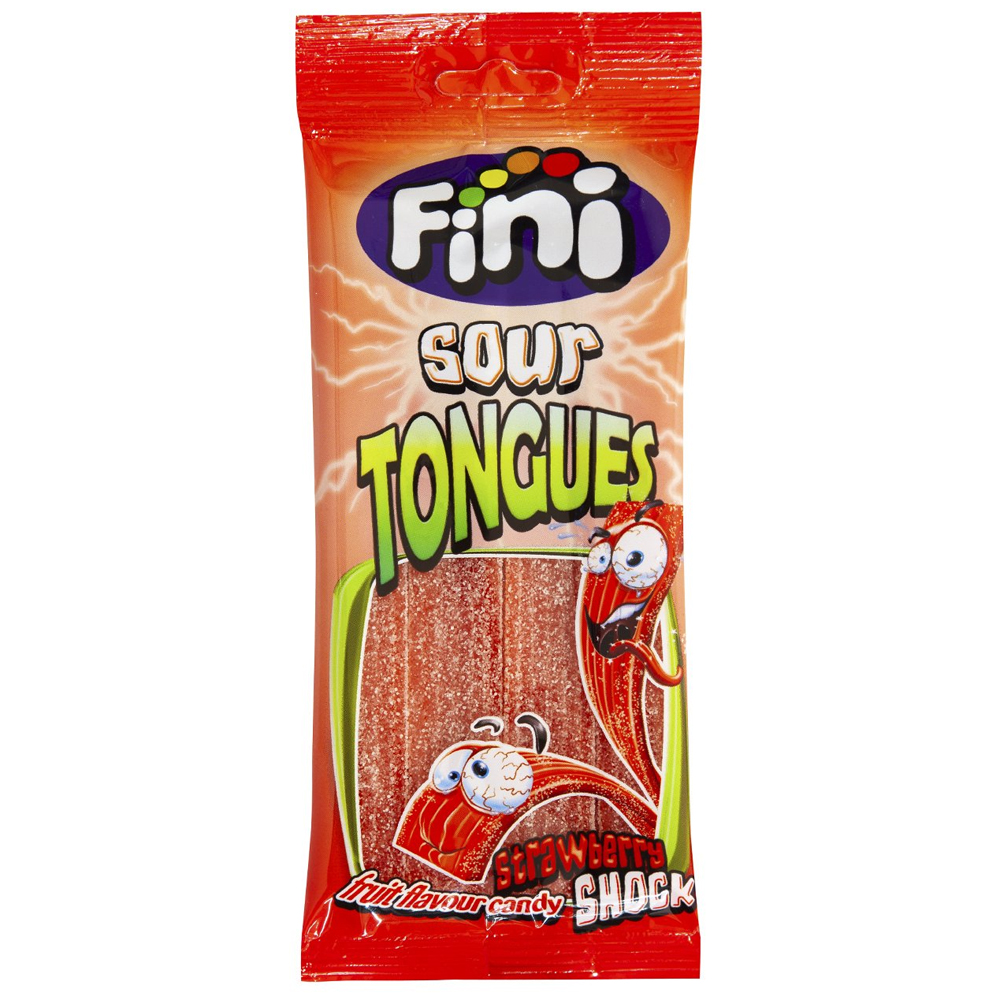 Fini Sour Tongues Strawberry Shock 100g - Snuffelstore