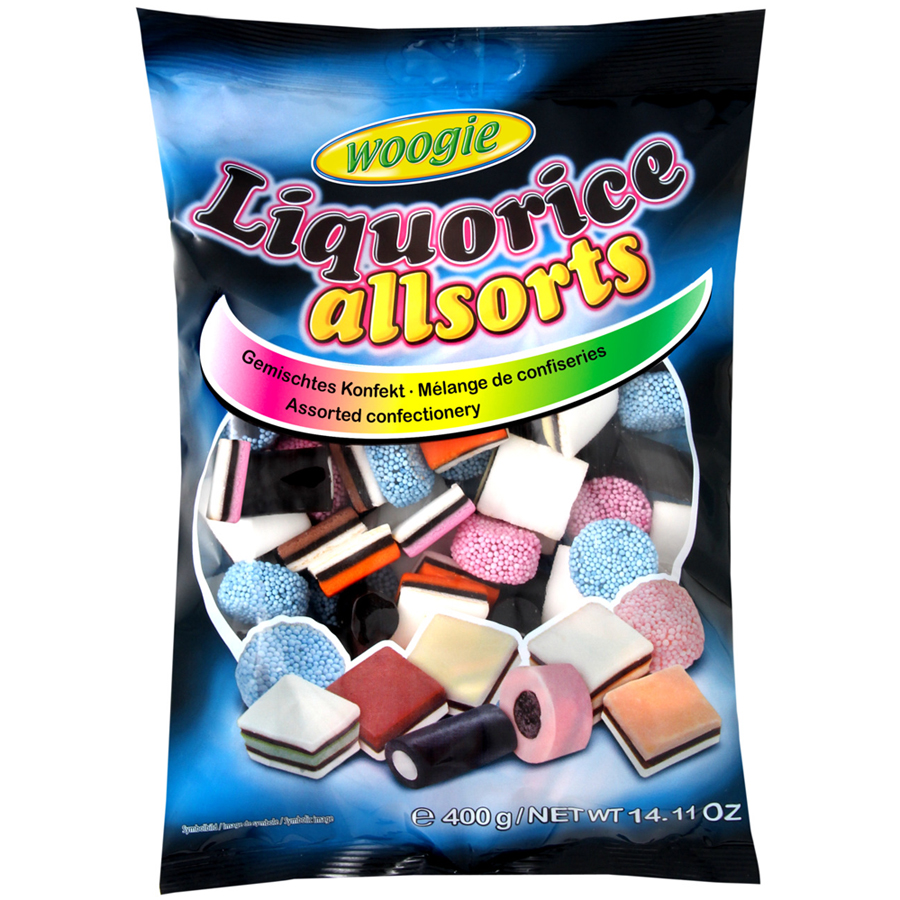 Woogie Snoepjes Engelse Drop Mix 400g - Snuffelstore