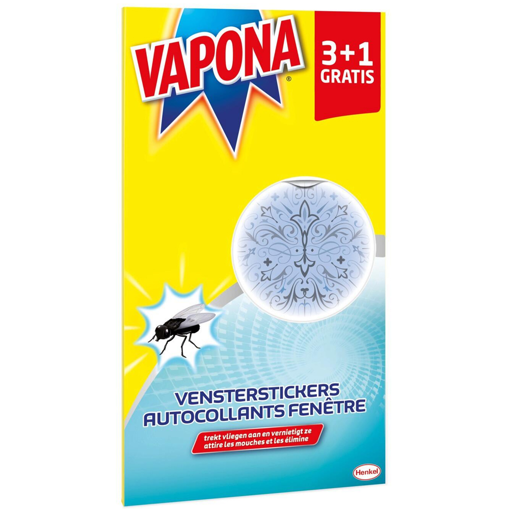 Vapona Vensterstickers 3 + 1 Gratis - Snuffelstore