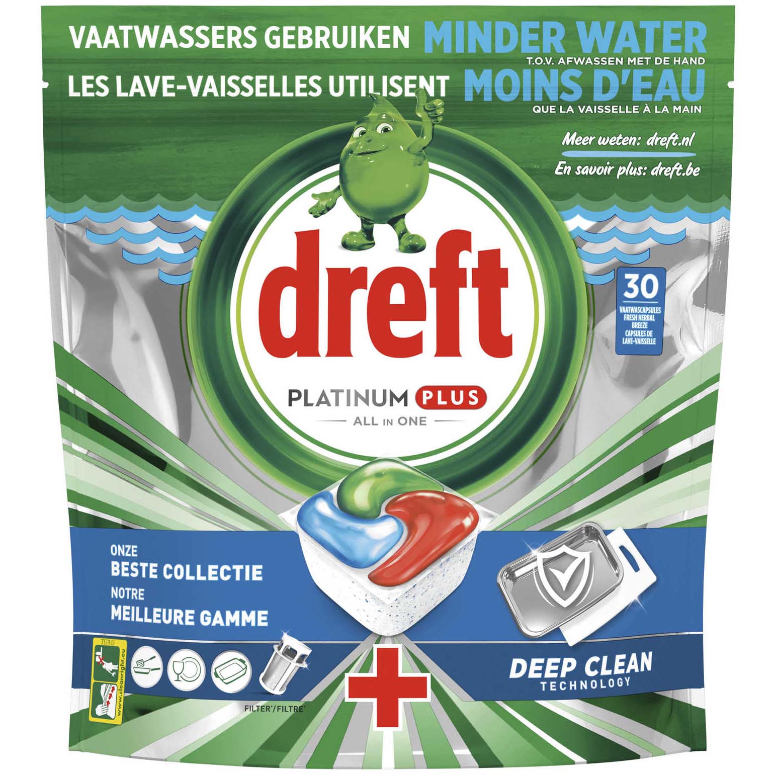 Dreft Vaatwas Capsules Platinum All In One - Deep Clean Technology ...
