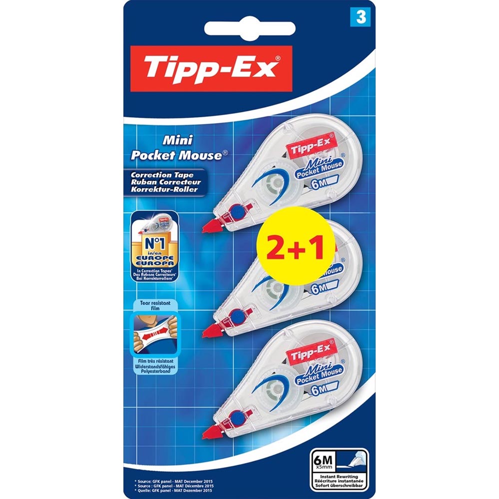 Tipp-Ex Mini Pocket Mouse 3 Stuks - Snuffelstore