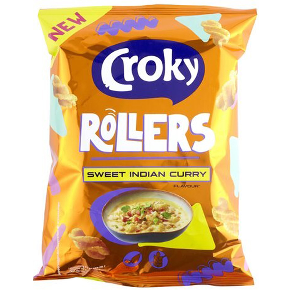 Croky Chips Rollers Sweet Indian Curry 100gr - Snuffelstore