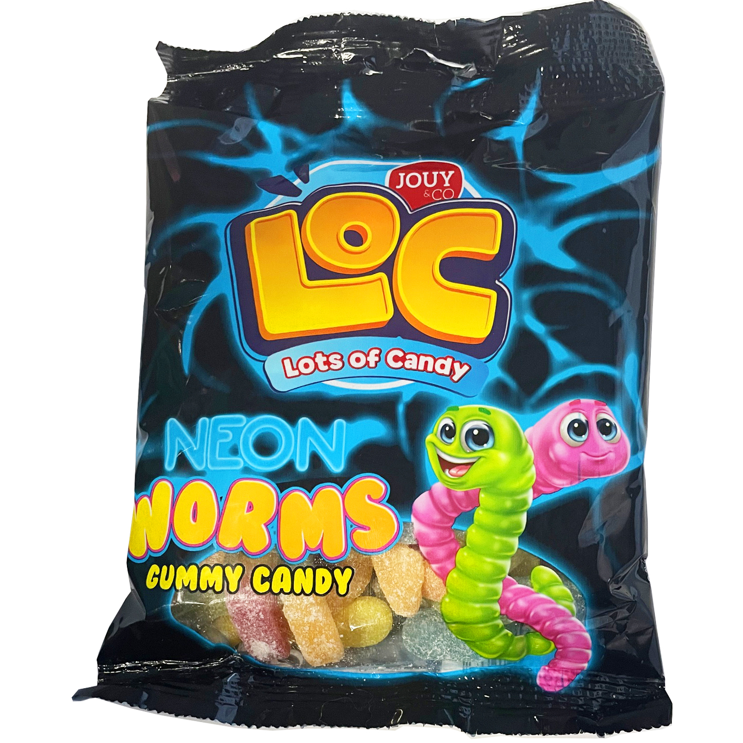 Jouy & Co Loc Snoep Neon Worms 160gr - Snuffelstore