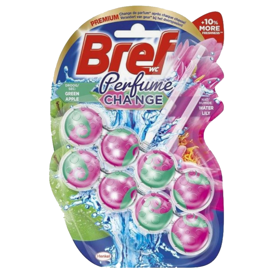 Bref Toiletblokje Perfume Change Green Apple & Water Lily 2 x 50g ...