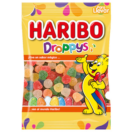 Haribo Snoep Droppys 100g - Zachte Fruitgom Snoepjes - Snack Size ...